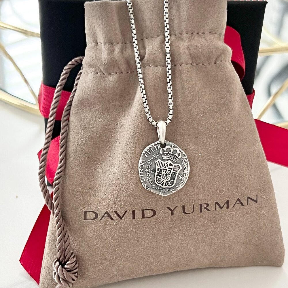 David Yurman Shipwreck Coin Amulet 925 Sterling Silve… - Gem